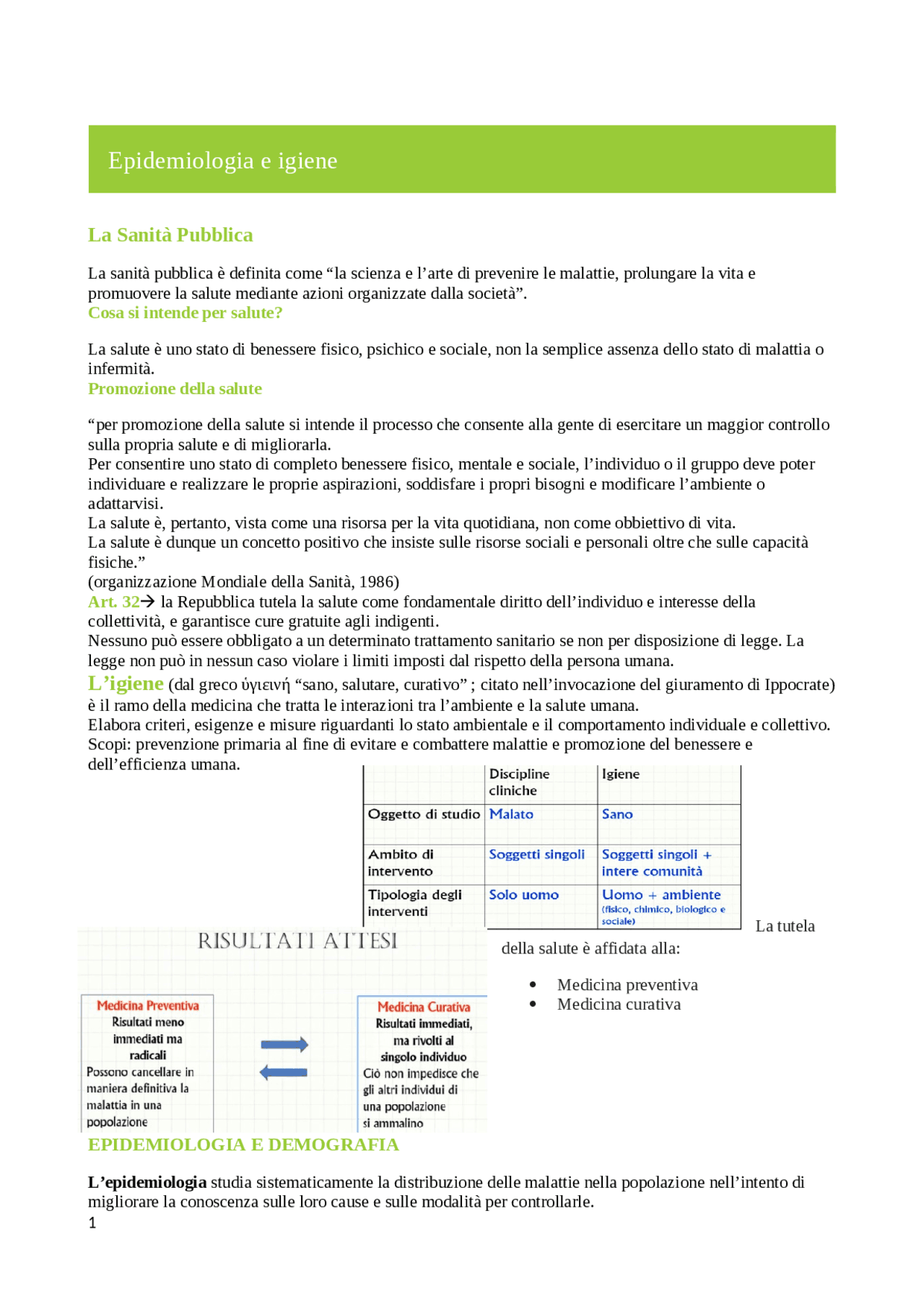 Riassunto Di Epidemiologia Appunti Di Epidemiologia Docsity
