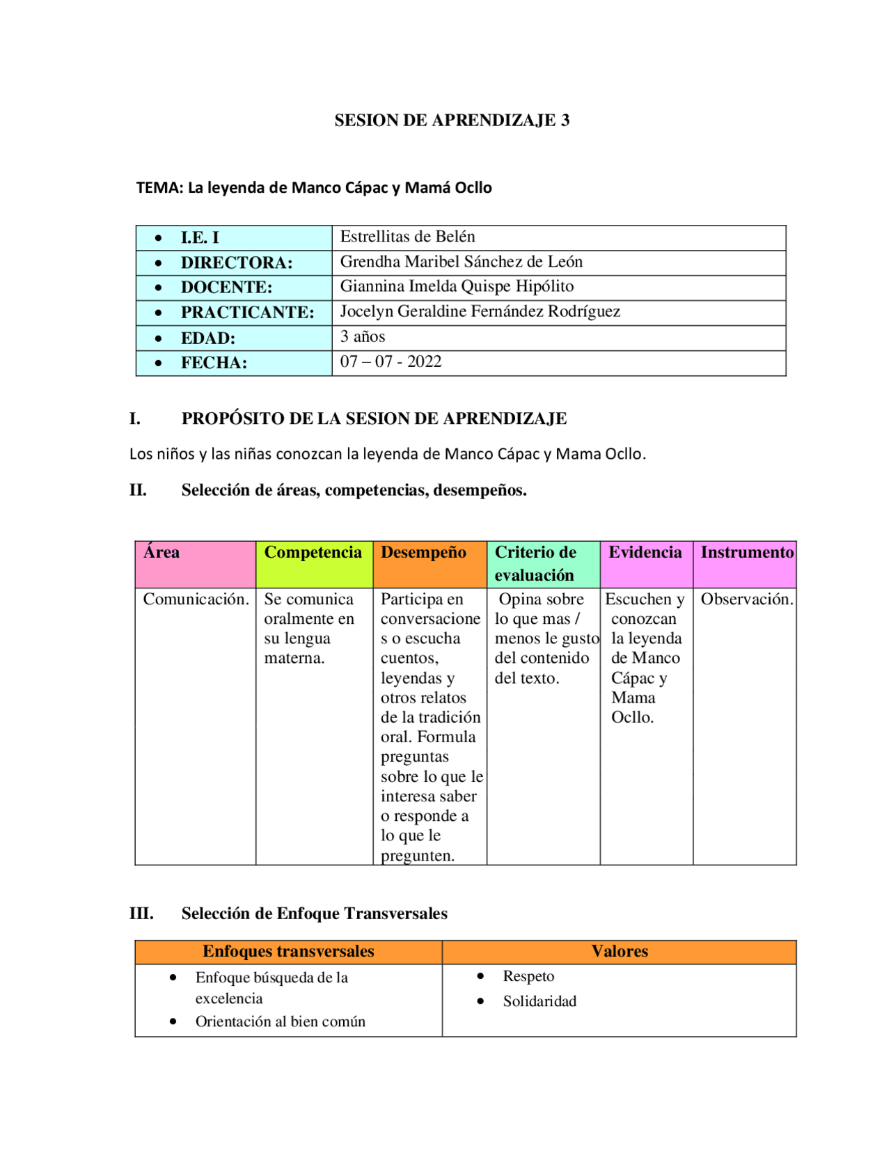 SESION DE APRENDIZAJE - 3 AÑOS | Guías, Proyectos, Investigaciones de Educación física | Docsity