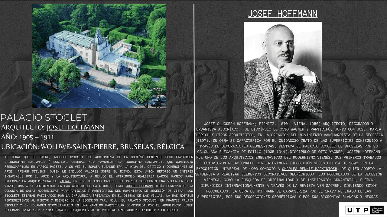 Palacio stoclet de josef Hoffmann | Ejercicios de Historia | Docsity