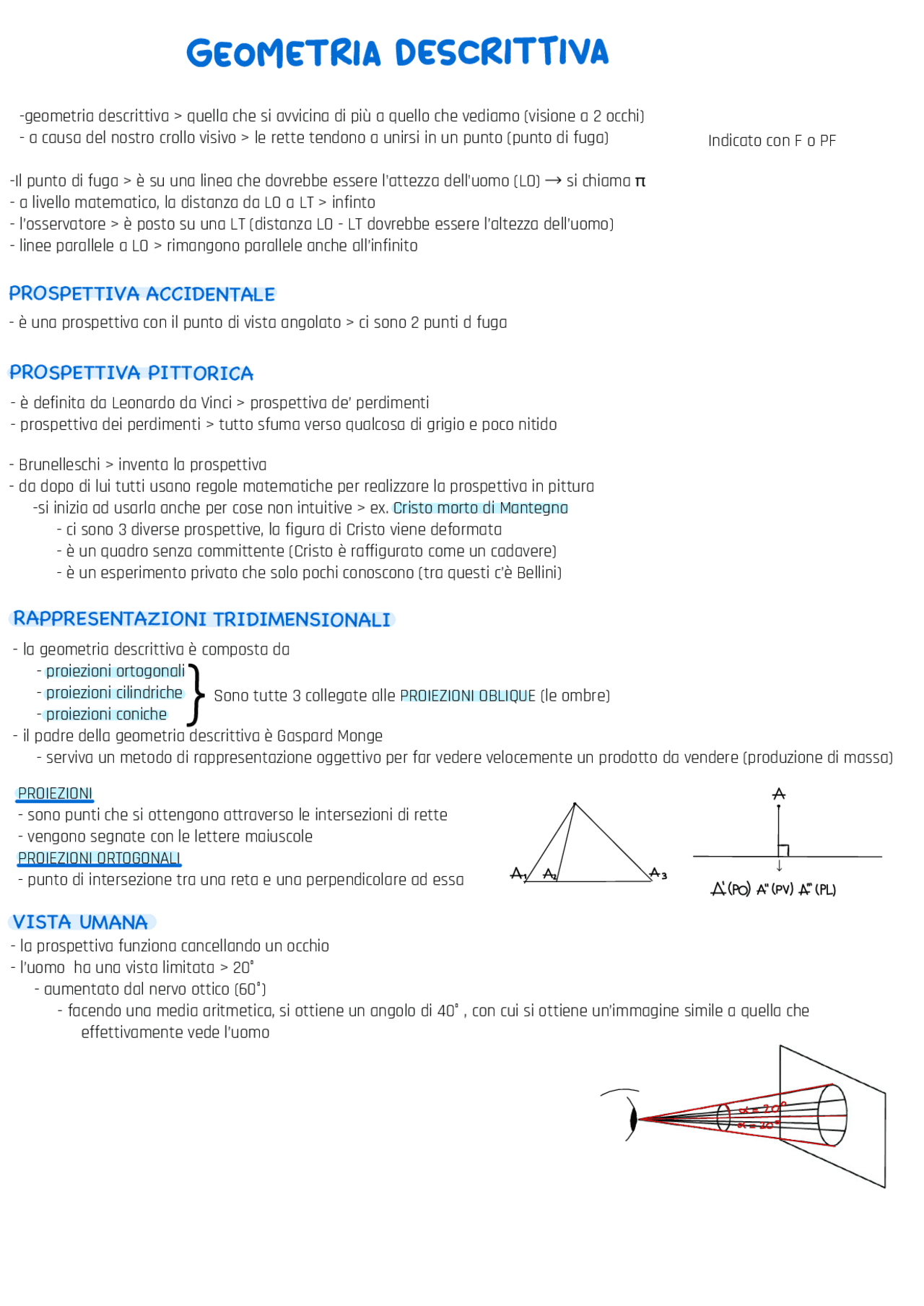 Arte Geometria Descrittiva Appunti Di Discipline Geometriche Docsity