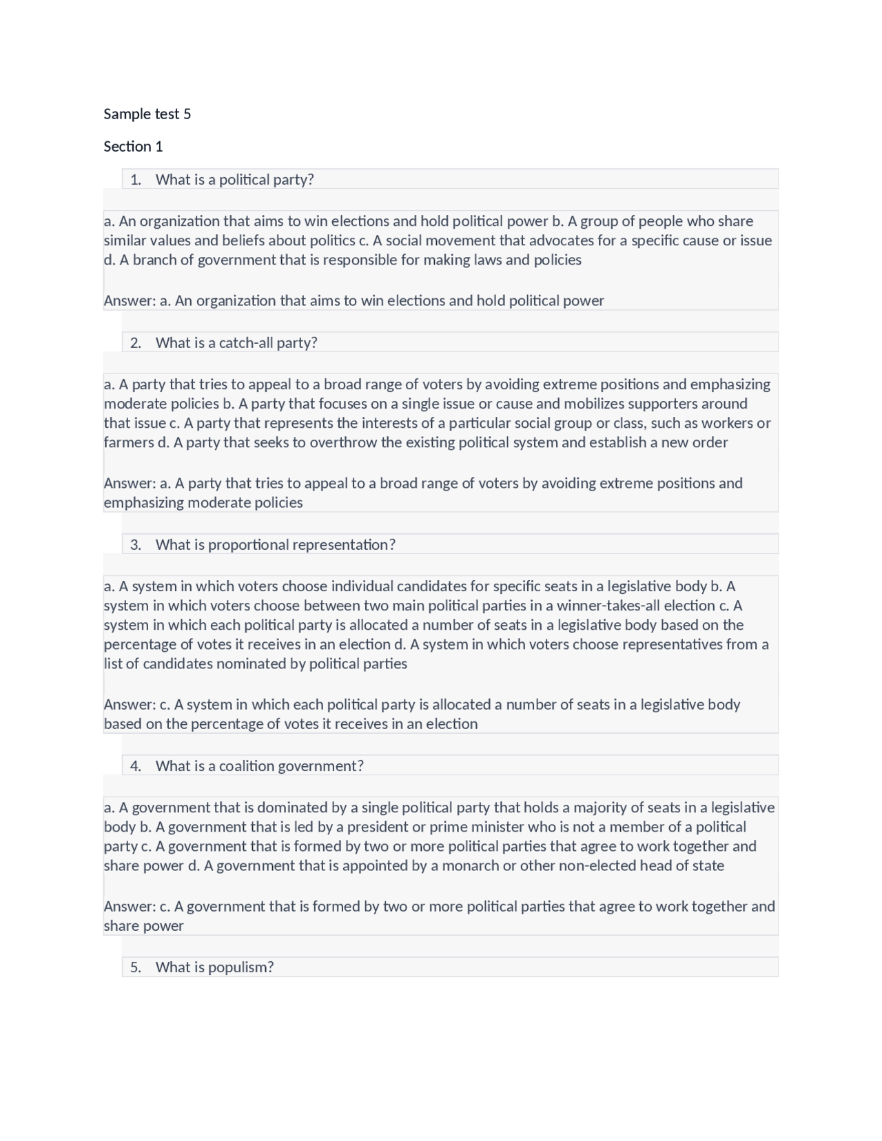 Sample Tests With Answers In Microeconomics Exams Economics Docsity