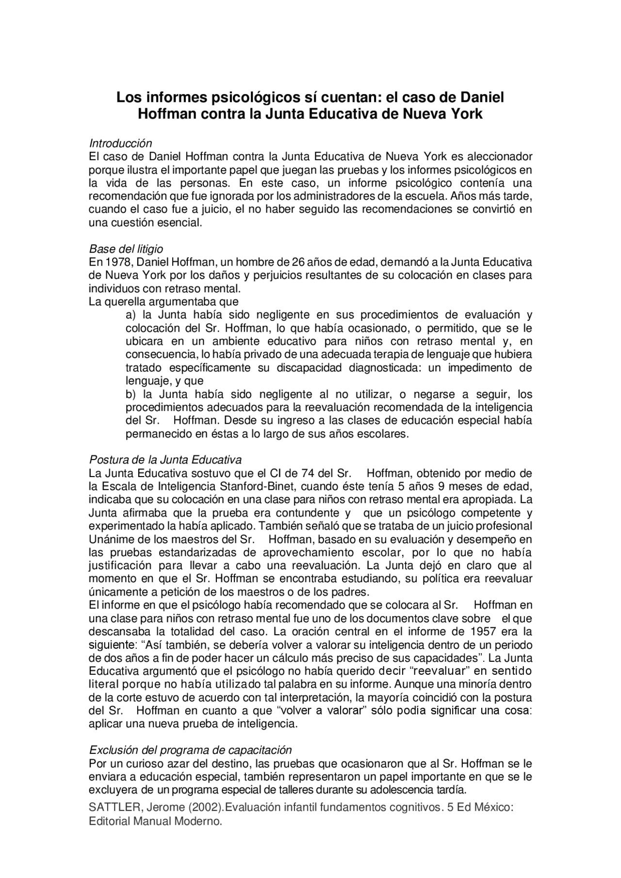 Caso Clínico De Daniel Apuntes De Psicología Docsity