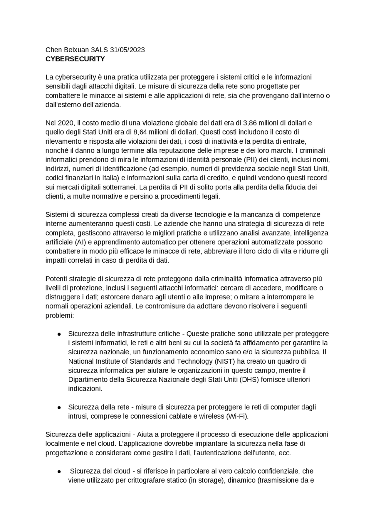Cybersecurity Informatique Notes Informatique Docsity