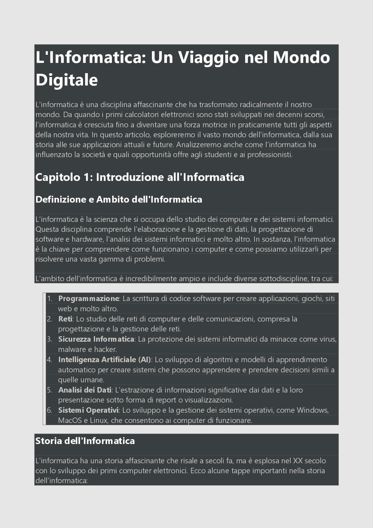 L'Informatica: Un Viaggio nel Mondo Digitale | Schemi e mappe concettuali di Fondamenti di ...