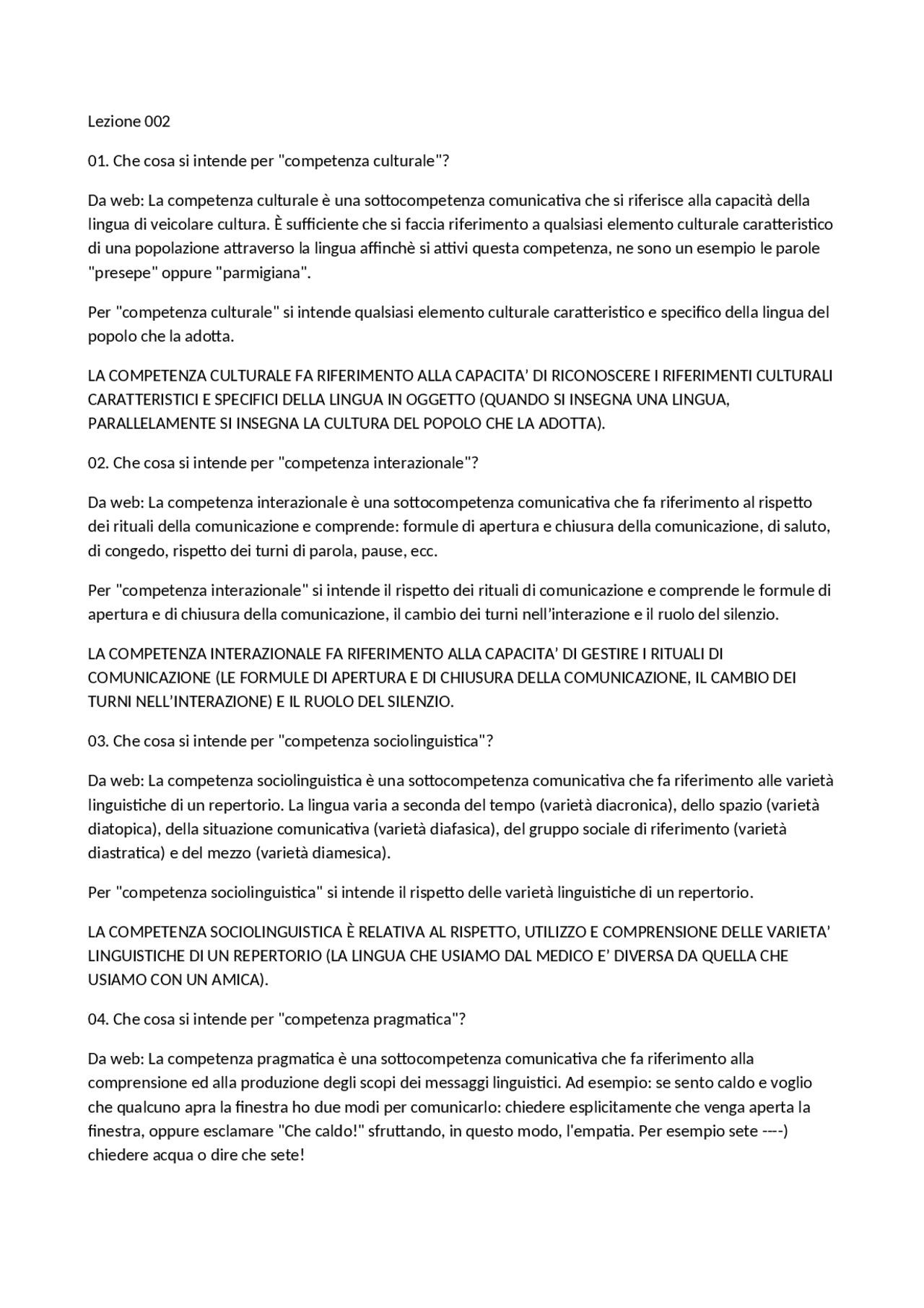 Prova Di Esame Di Glottodidattica Panieri Di Glottologia Docsity