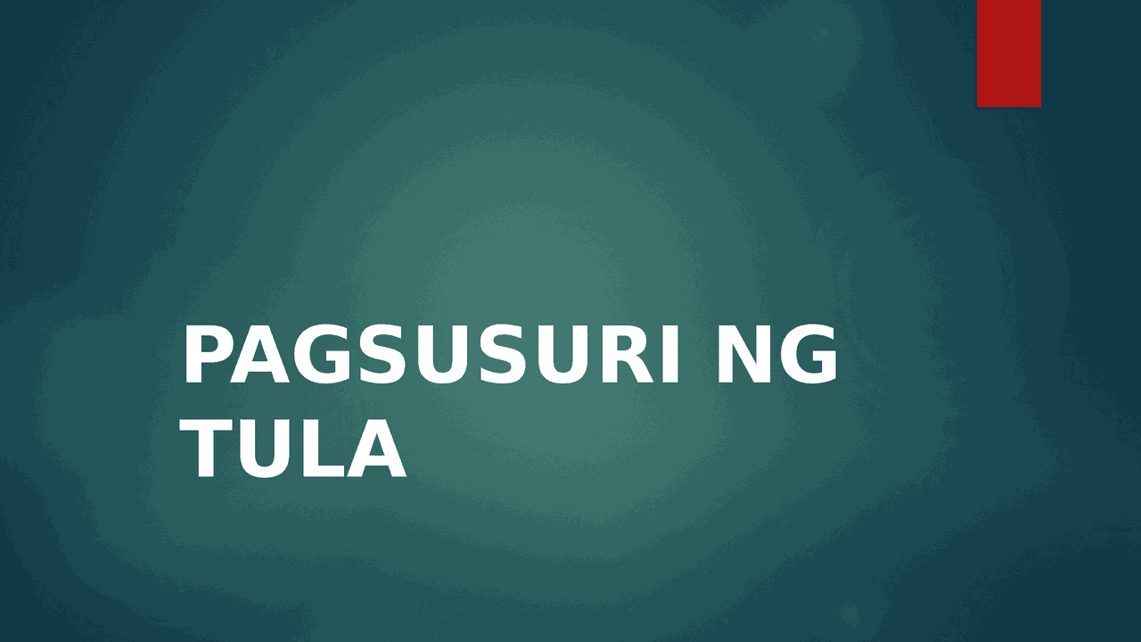 Nagsusuri Ng Tula Sa Panitikan Slides History Docsity