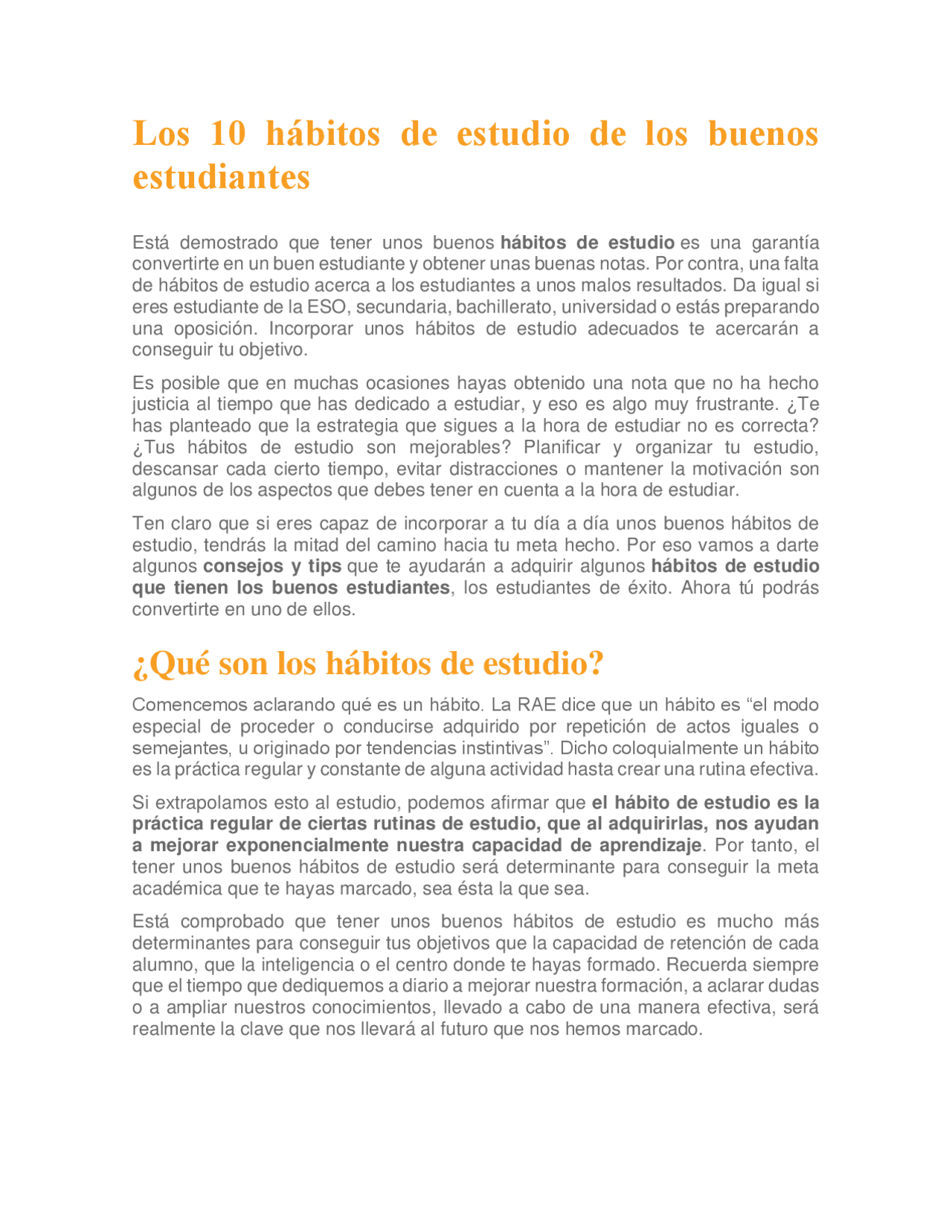 LOS 10 HABITOS DE ESTUDIO DE LOS BUENOS ESTUDIANTES | Apuntes de ...