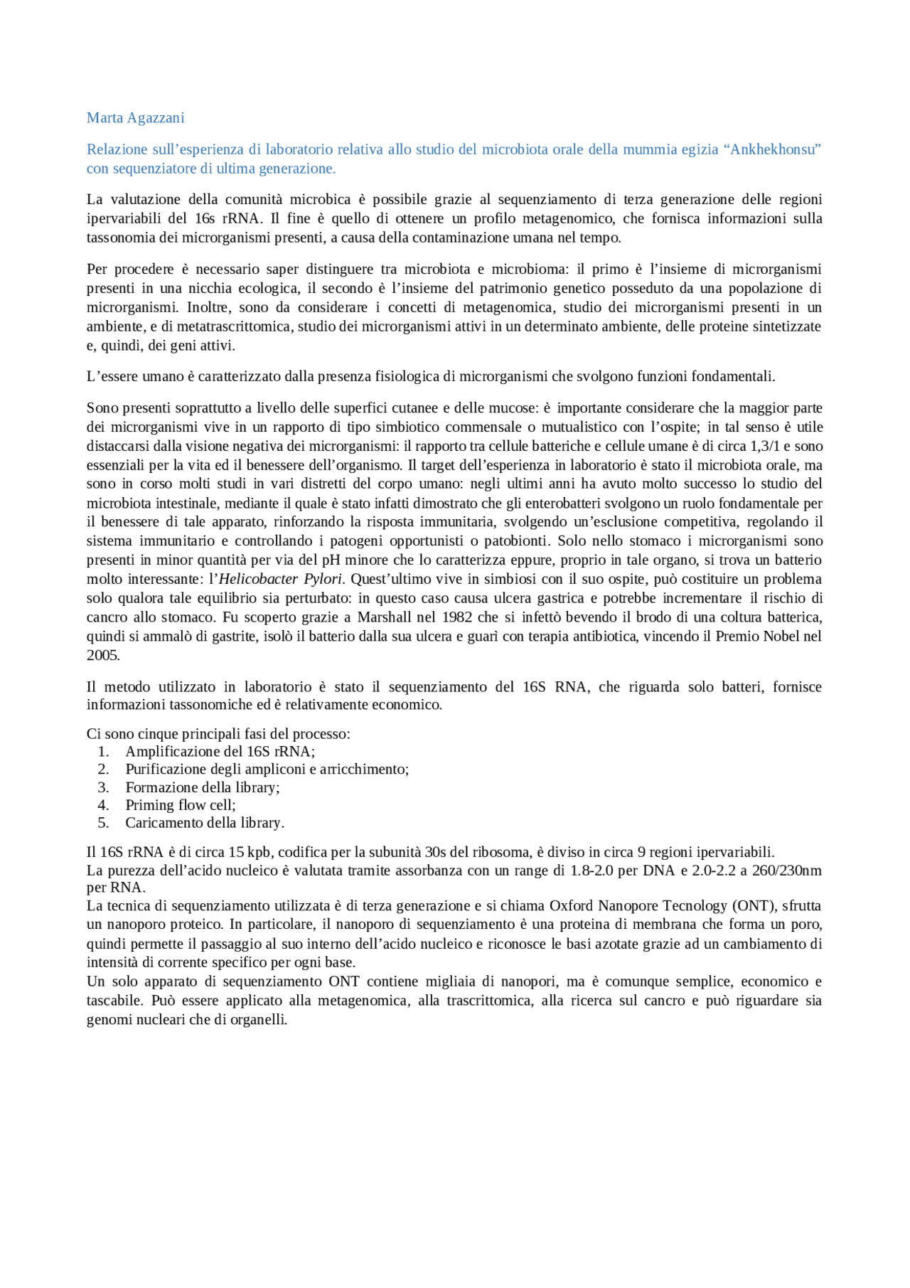 Relazione Di Microbiologia Su Un Esperimento Guide Progetti E