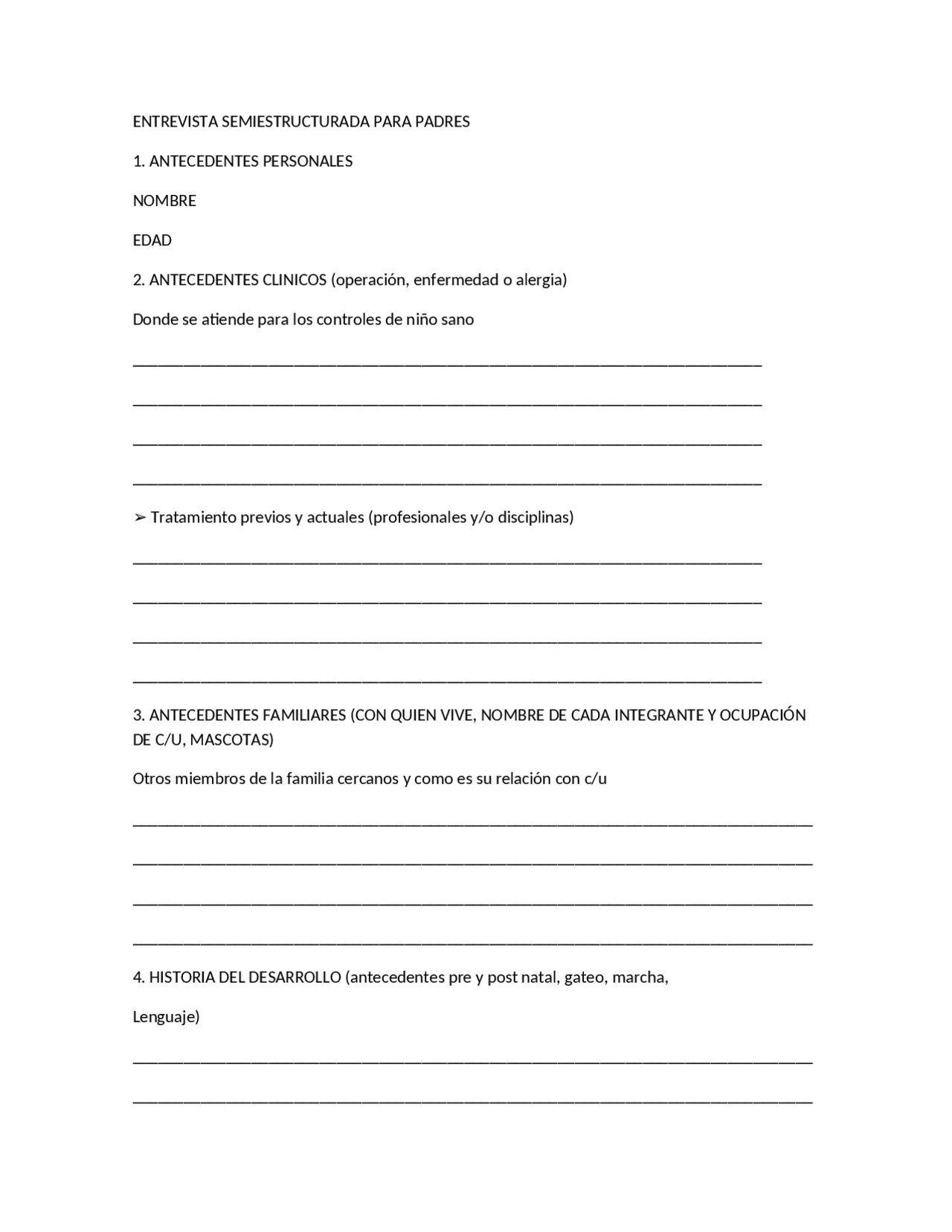 Entrevista semi estructurada | Apuntes de Desarrollo Infantil | Docsity