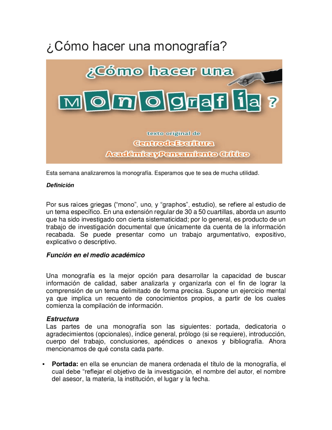 Como Hacer Una Monografía Monografías Ensayos De Educación Avanzada