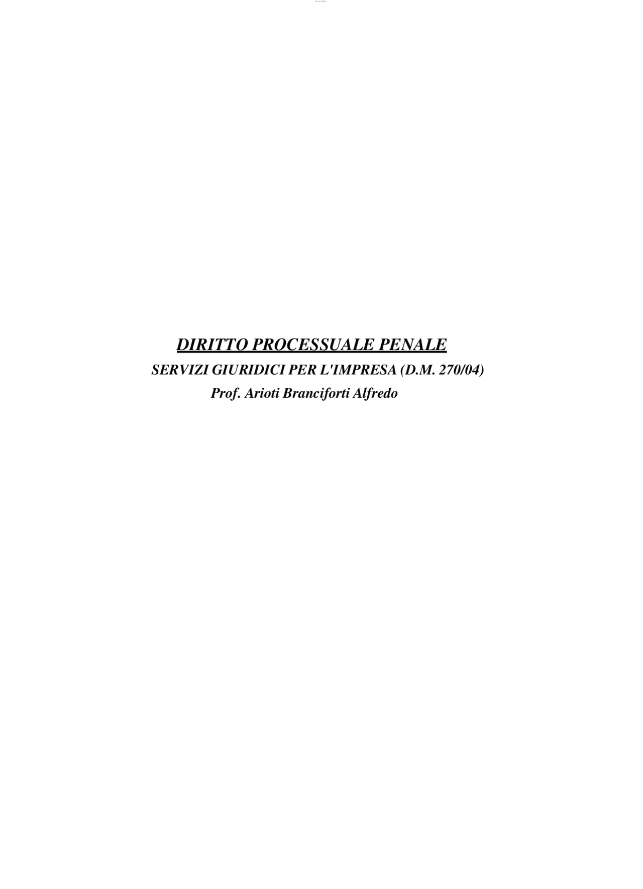 Paniere Chiuse Completo Diritto Processuale Penale Prof Arioti