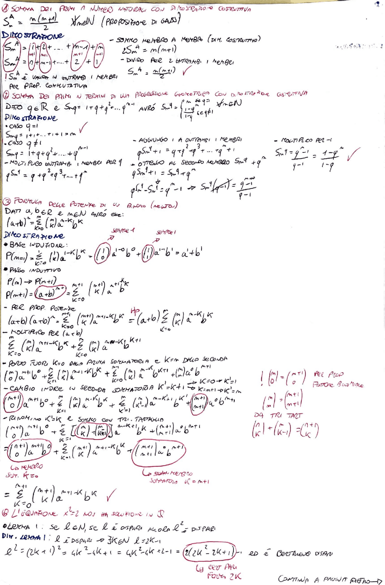Domande Rosse di Teoria Analisi 1 UniRoma3 del Prof. Filippo Tolli ...