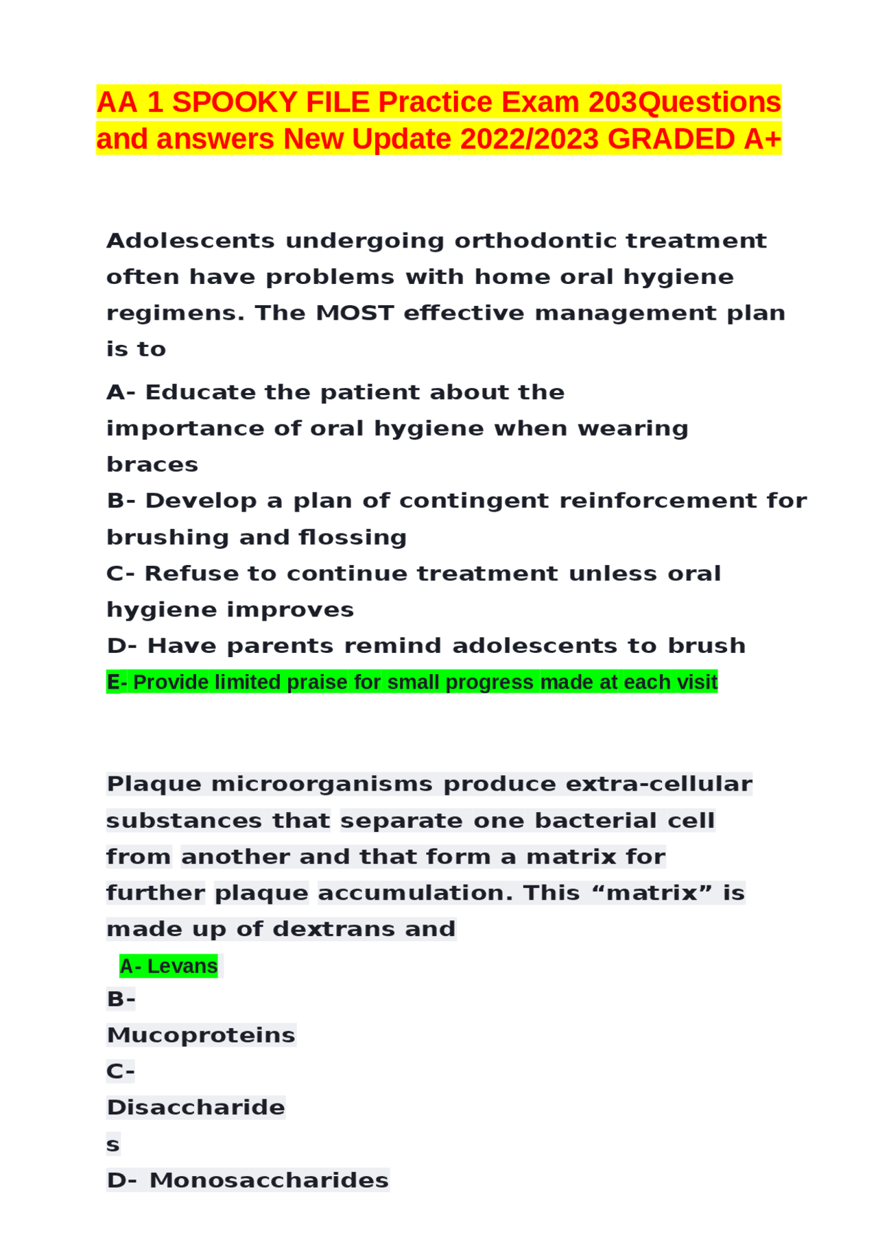 AA 1 SPOOKY FILE Practice Exam 203Questions and answers New Update 2022 ...