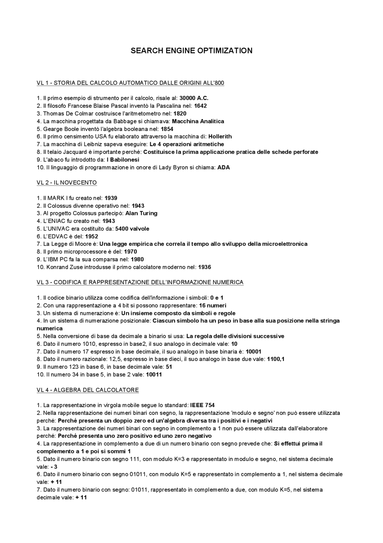 Corso Seo L20 Mercatorum Comunicazione E Multimedialita Prove D