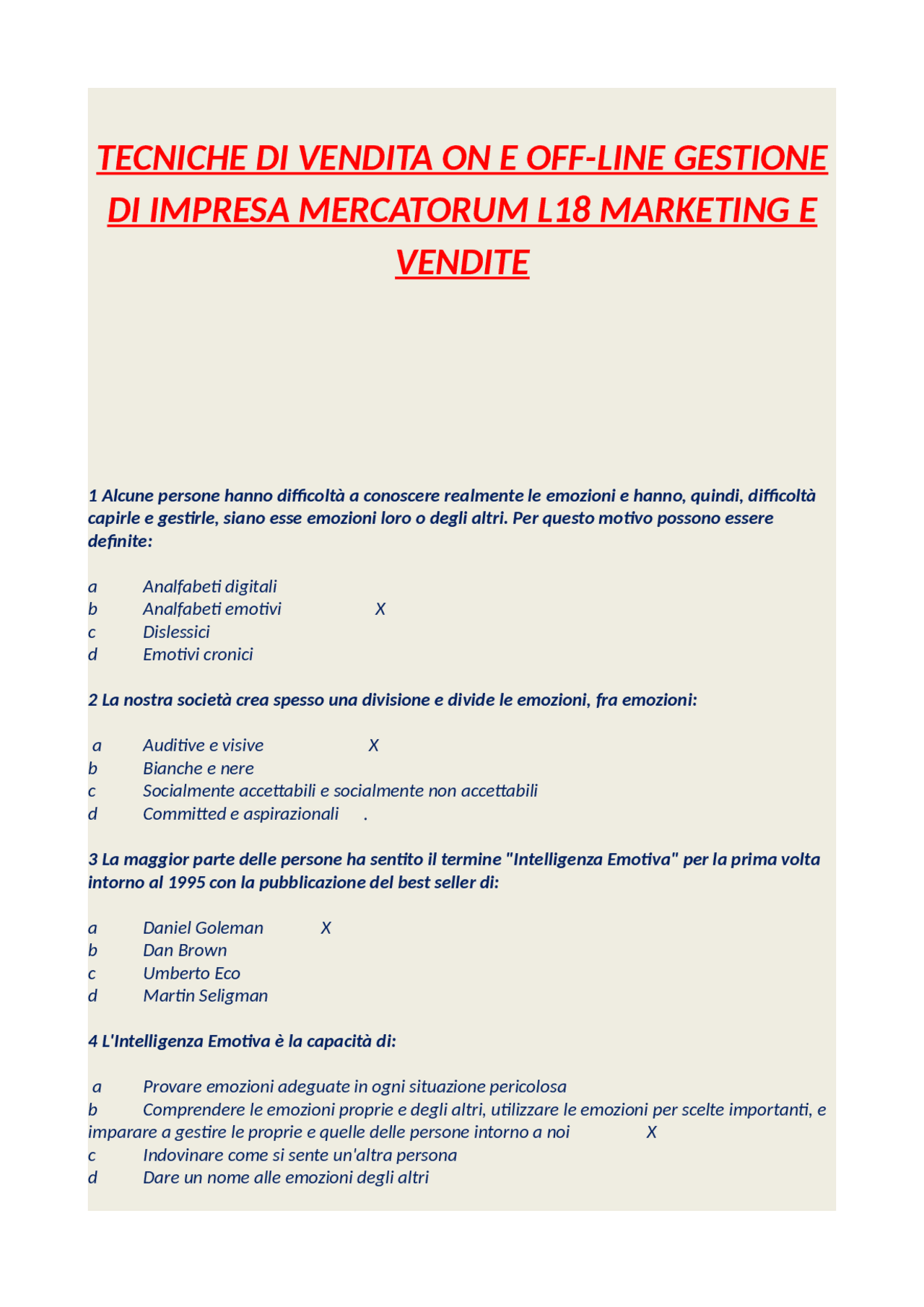 Tecniche Di Vendita On E Off Line Gestione Di Impresa Mercatorum L18