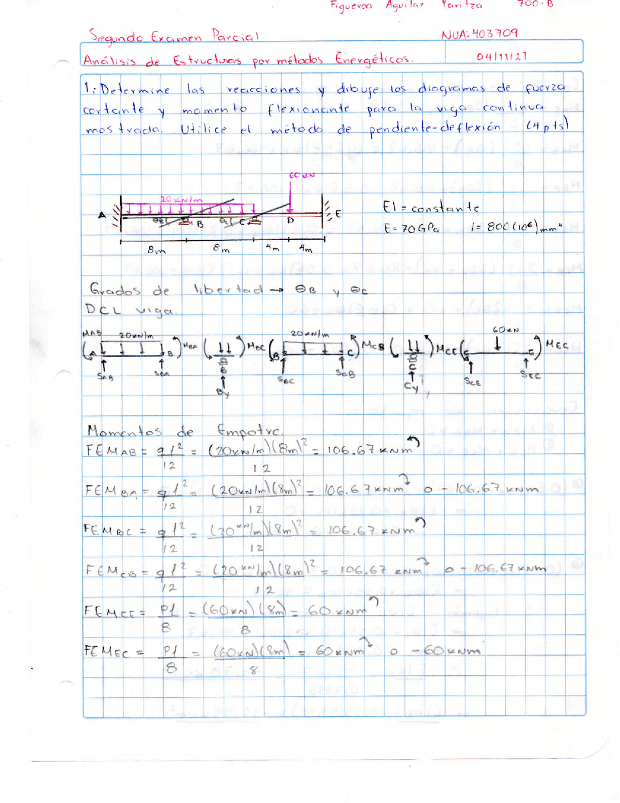 Examen Segundo Parcial Exámenes De Análisis Estructural Docsity