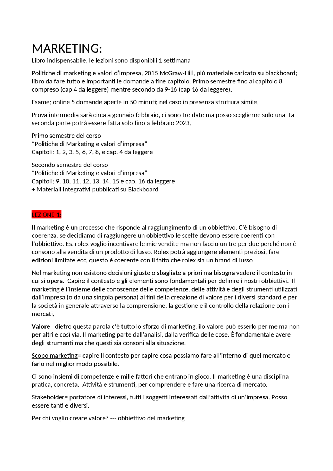 Marketing Covassi Li Appunti Di Marketing Docsity