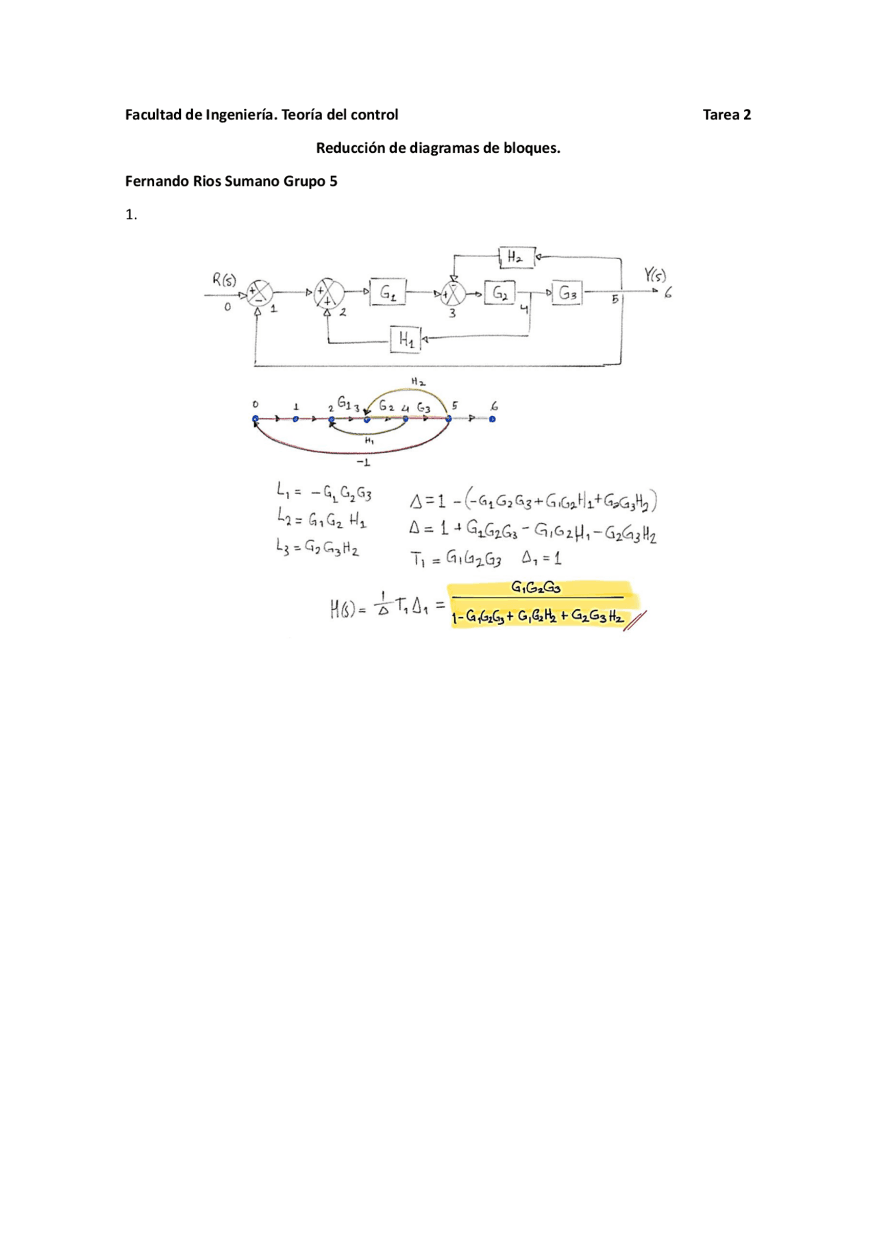 Tarea 2 Fundamentos De Control Ejercicios De Sistemas De Control