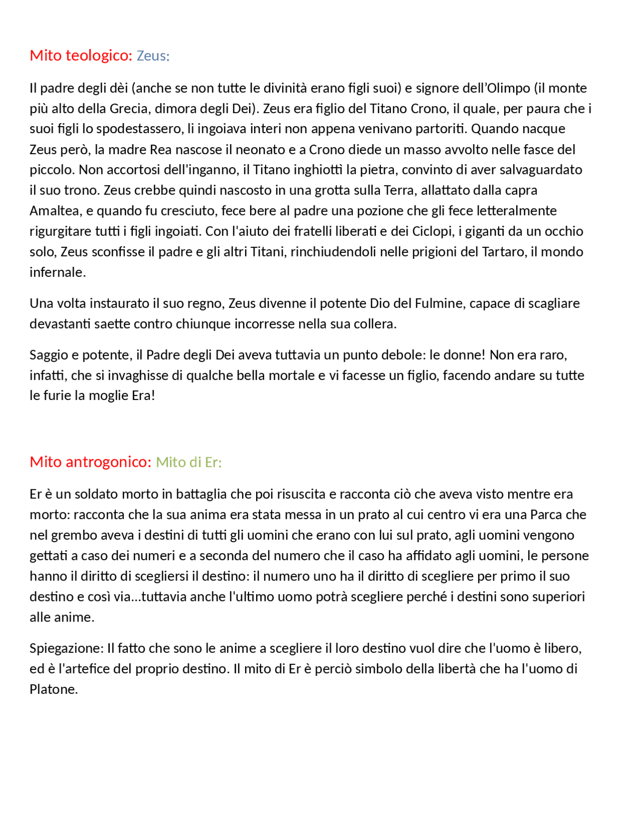 Mito di Zeus e Mito di Er (+ avventure degli eroi) | Guide, Progetti e ...