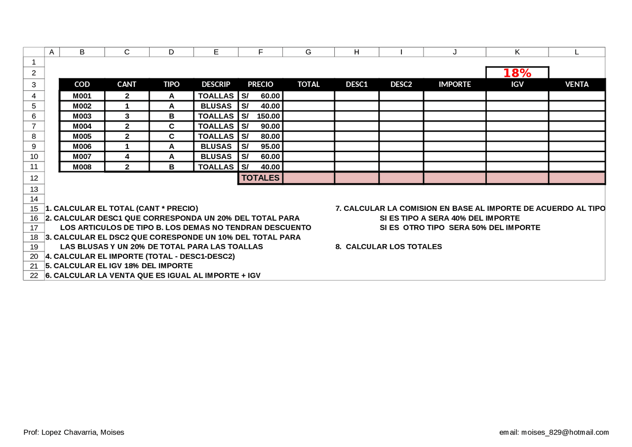 PRACTICAS SI BASICO MIXTO | Ejercicios de Competencias en MS Microsoft Excel | Docsity