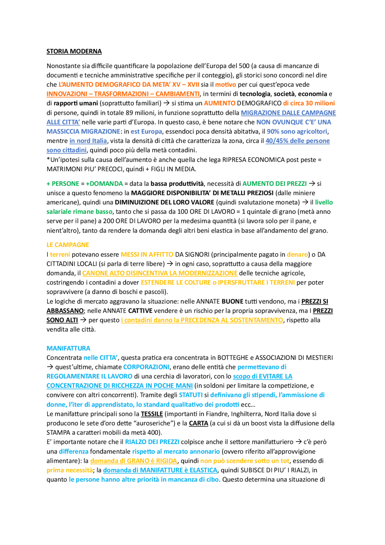 Riassunto MANUALE STORIA MODERNA Carlo CAPRA | Sintesi del corso di ...