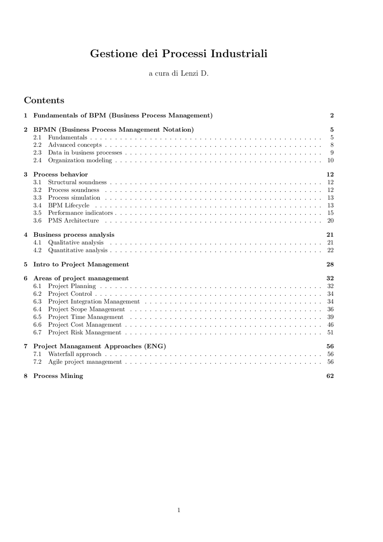 Gestione dei Processi Industriali - Ingegneria Gestionale UNIPI ...