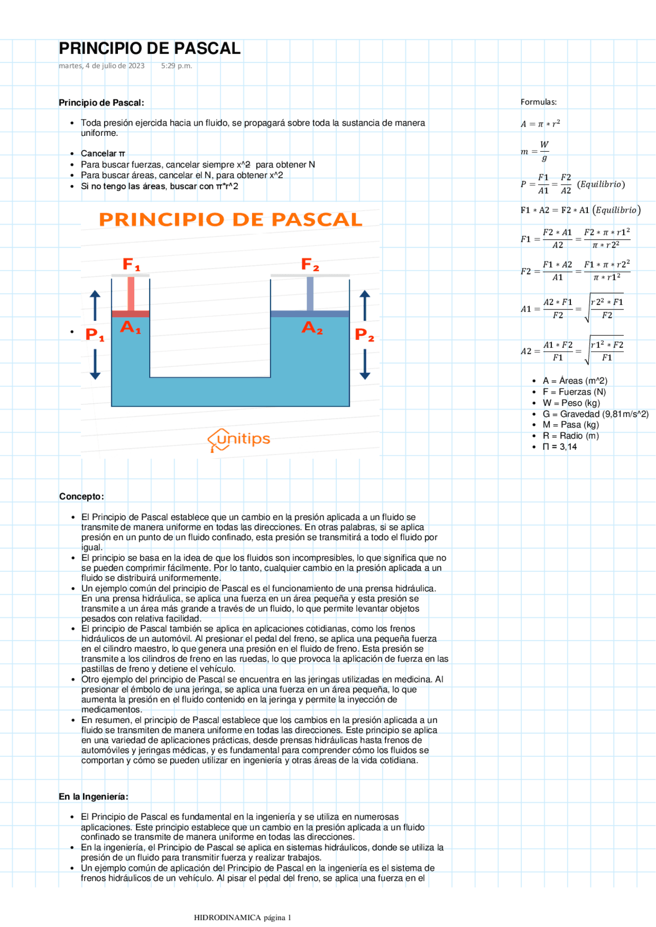 Teoria Principio De Pascal Fisica Ib Apuntes De Física Docsity