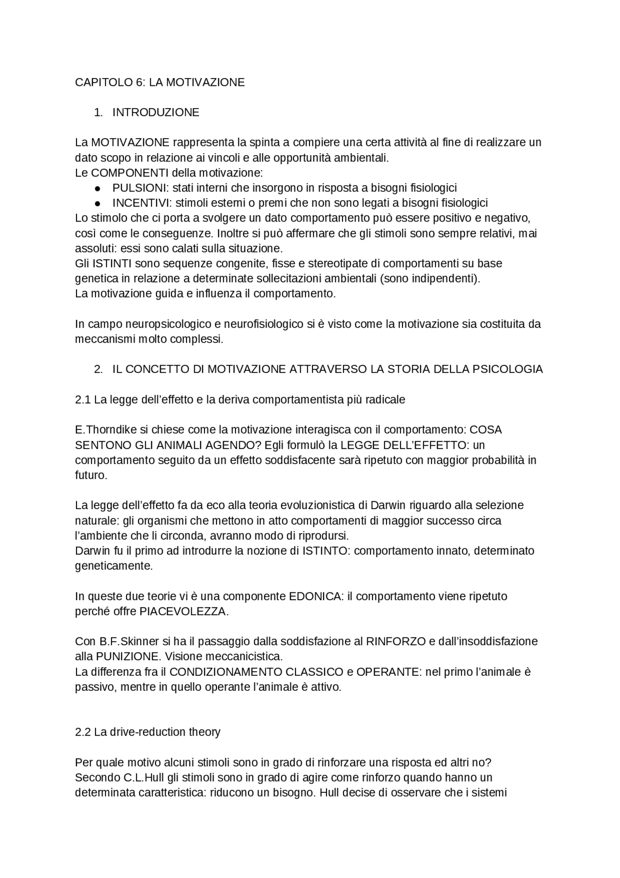 Capitolo 6 Del Manuale Psicologia Generale Di Mturatto A Cura Di