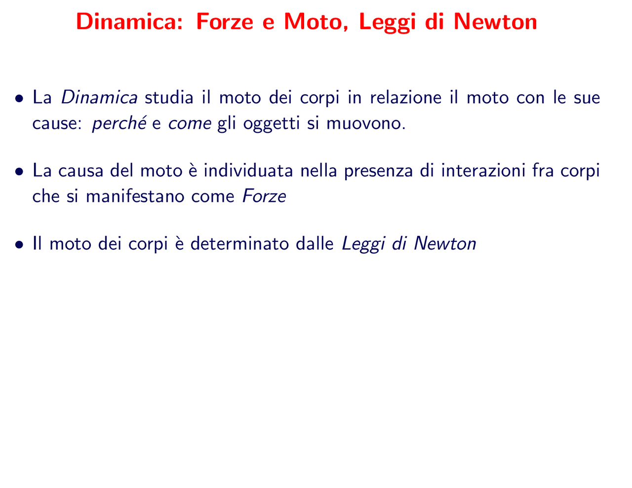 Dinamica Forze E Moto Leggi Di Newton Slide Di Fisica Docsity