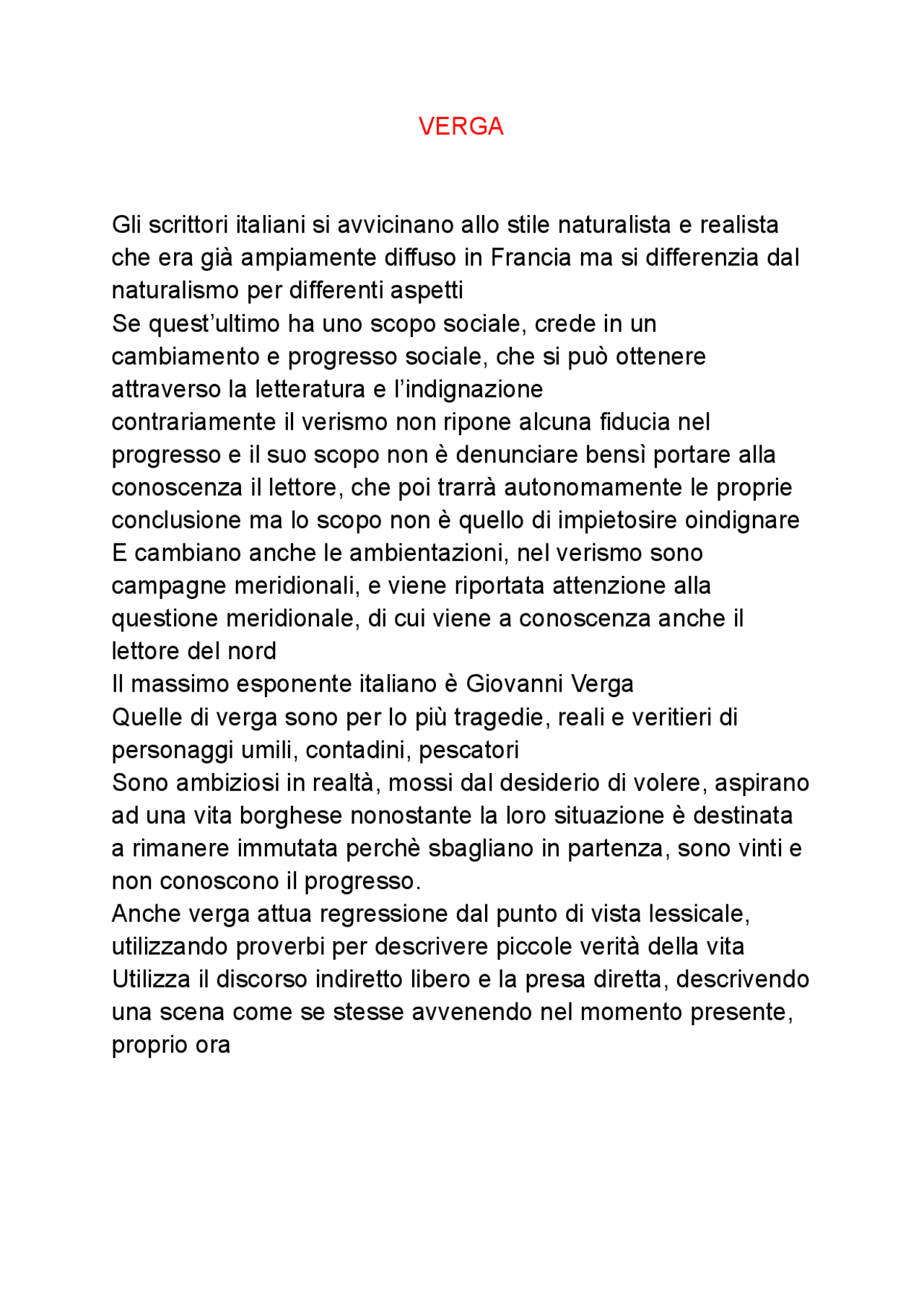 Il verismo: caratteristiche e autori | Schemi e mappe concettuali di Italiano | Docsity