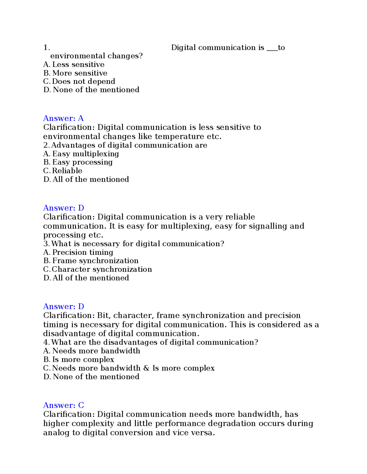 BBA101,239 Analog and Digital Questions with Answers | Exams Information and Communications ...