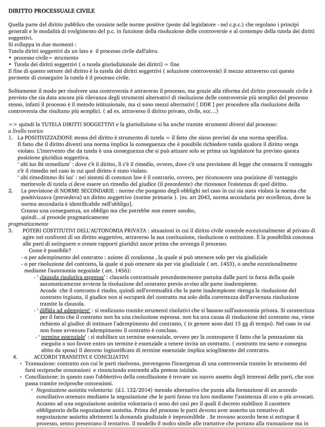 Lezione 1 Diritto Processuale Civile Modulo 1 Appunti Di Diritto