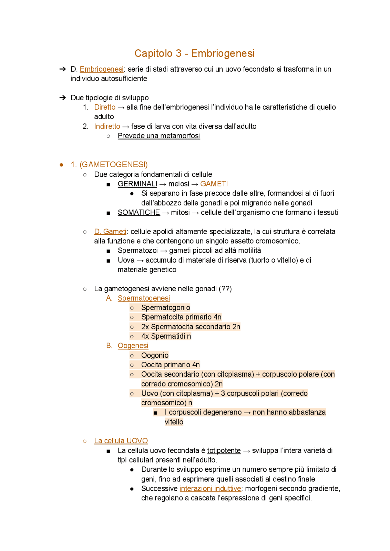 Riassunti Di Embriologia Appunti Di Anatomia Docsity