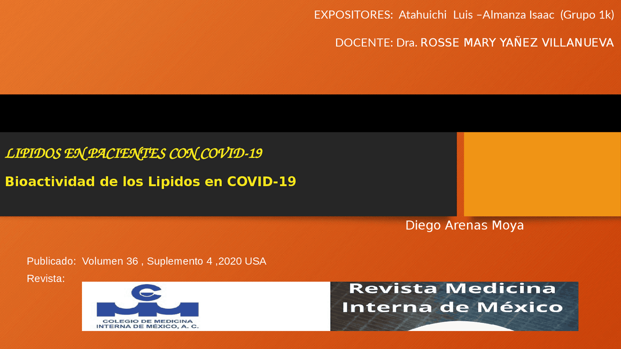 la relacion entre lipidos y covid | Resúmenes de Bioquímica Médica | Docsity