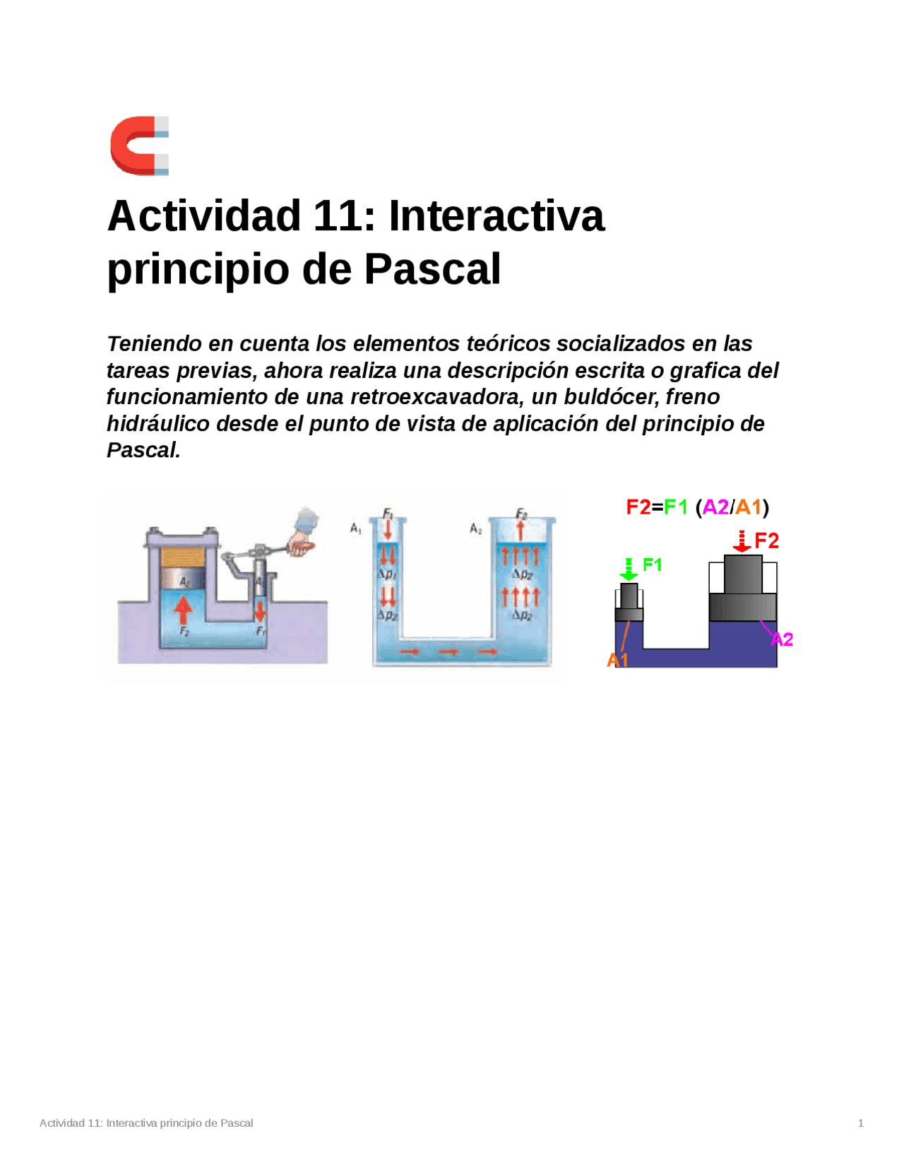 Actividad Interactiva Principio De Pascal Ejercicios De Física Docsity