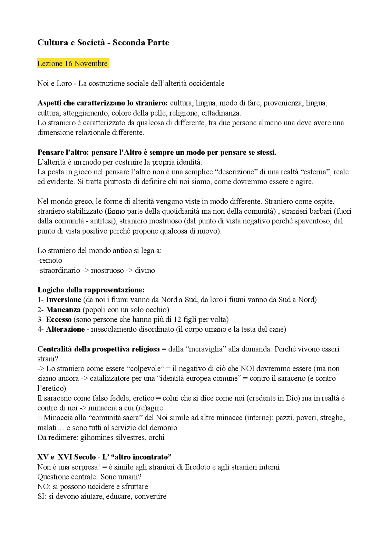 Appunti corso "Cultura e Società" Parte II- Prof. Enzo Colombo ...