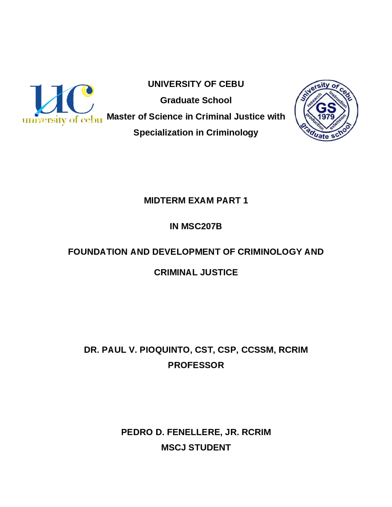 Foundation Of Criminology Assignments Juvenile Delinquency Docsity
