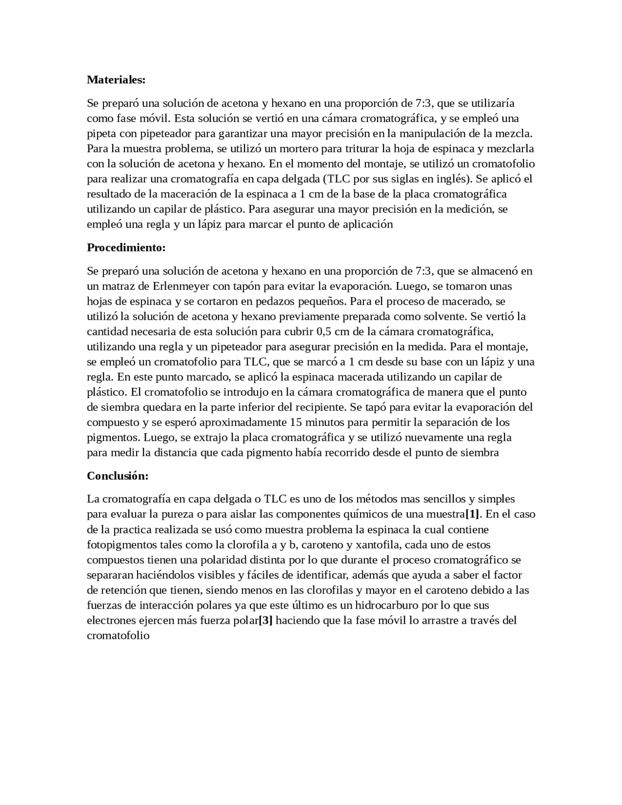 Cromatografía En Capa Delgada Apuntes De Química Docsity