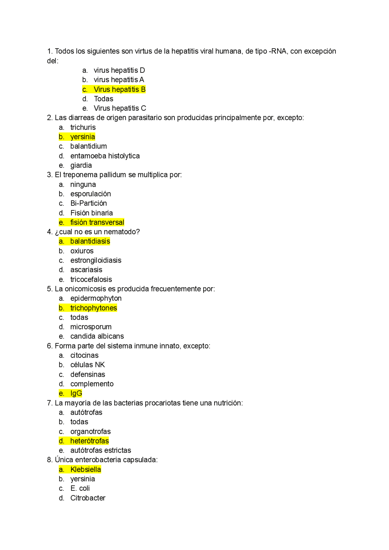 Examen De Microbiologia Exámenes De Microbiología Docsity