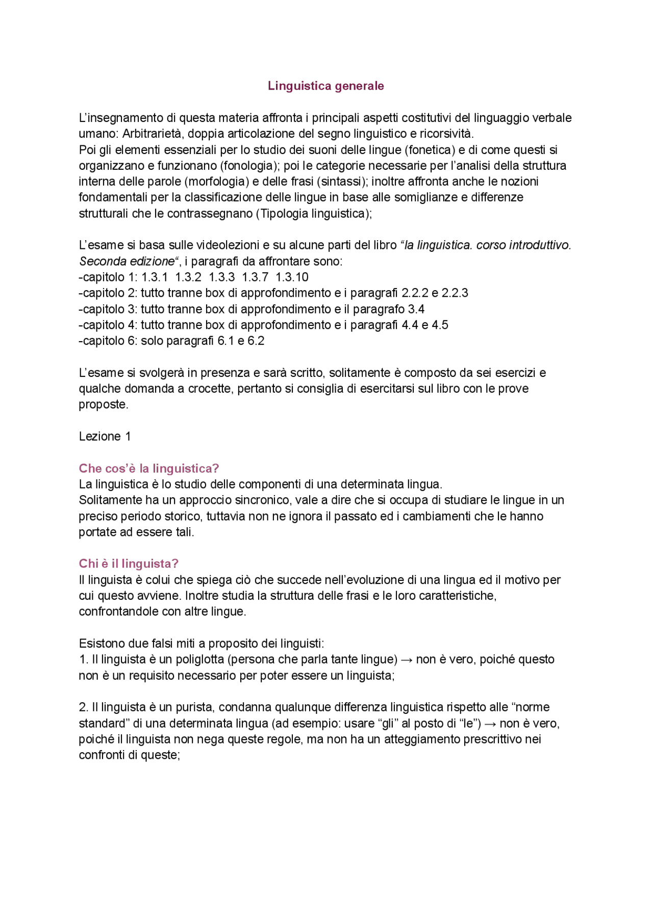 Appunti Linguistica Generale 20222023 Appunti Di Linguistica