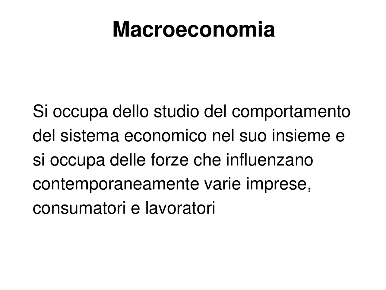 Concetti Introduttivi Di Macroeconomia Slide Di Macroeconomia Docsity