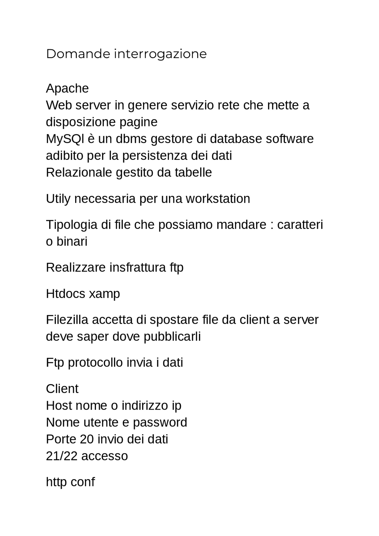 Sistemi Domande Per Interrogazione Con Apache Prove Desame Di