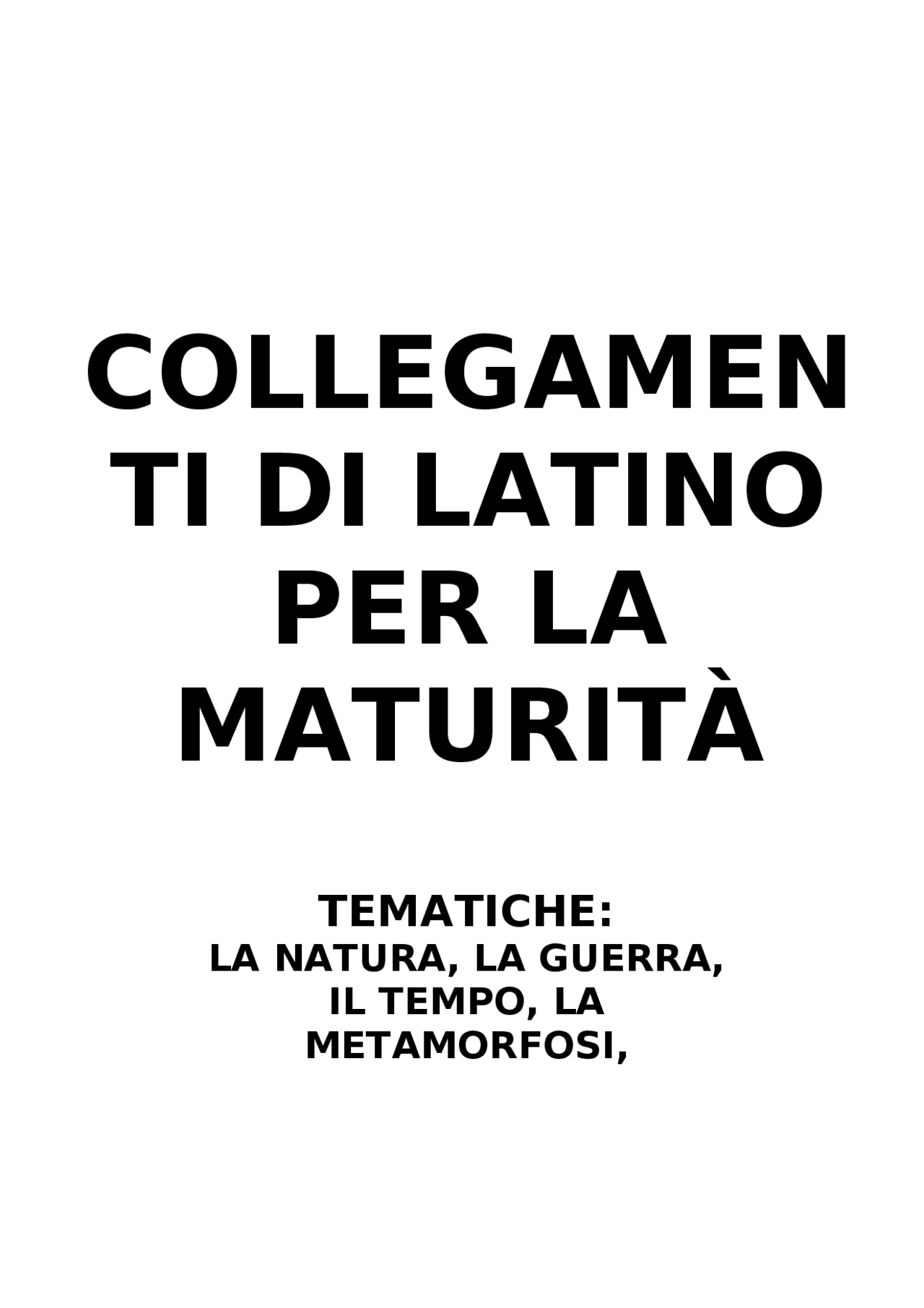 MATURITÀ: Collegamenti Latino | Tesine di Maturità di Latino | Docsity