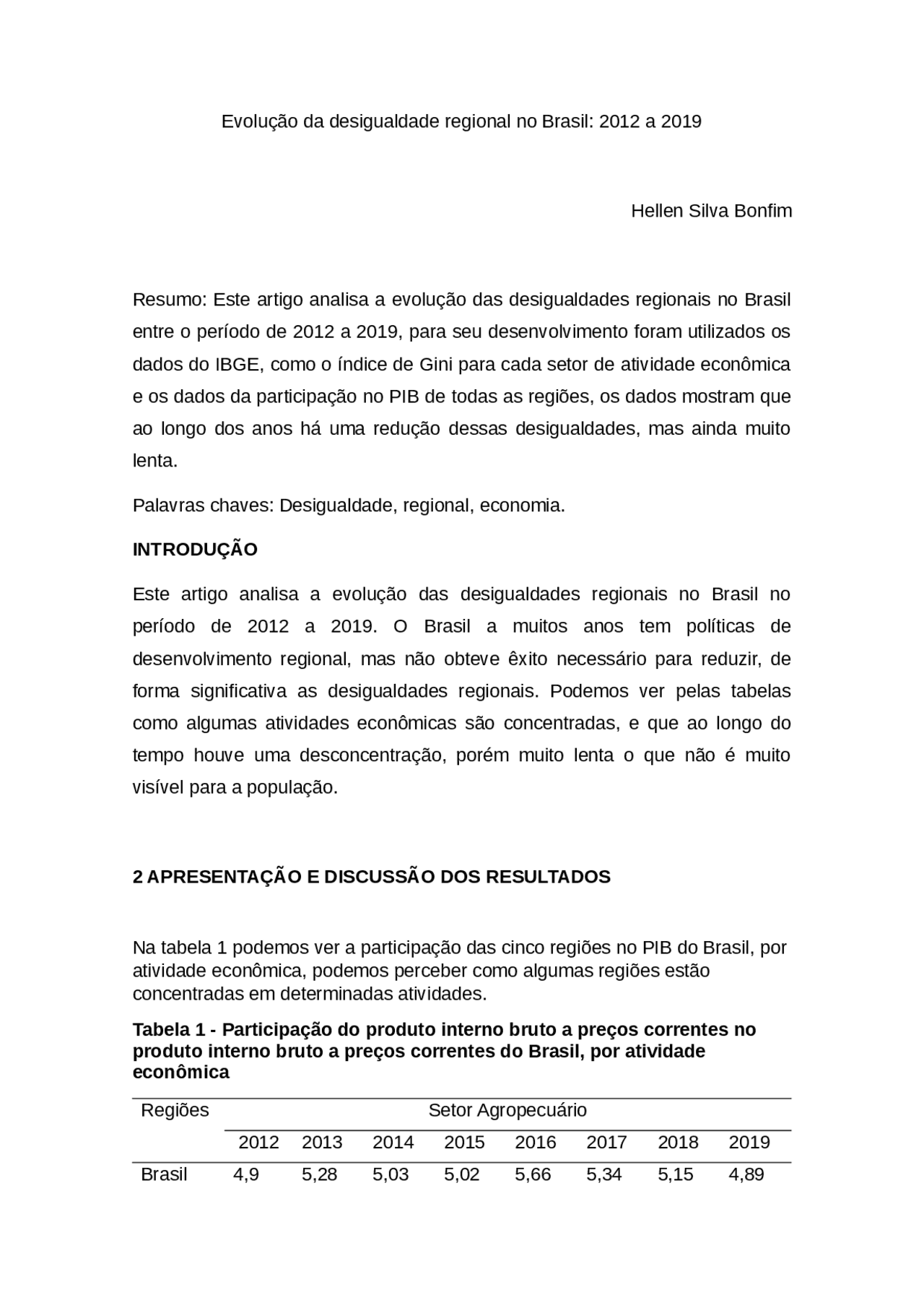Desigualdade Regional Trabalhos Metodologia Docsity
