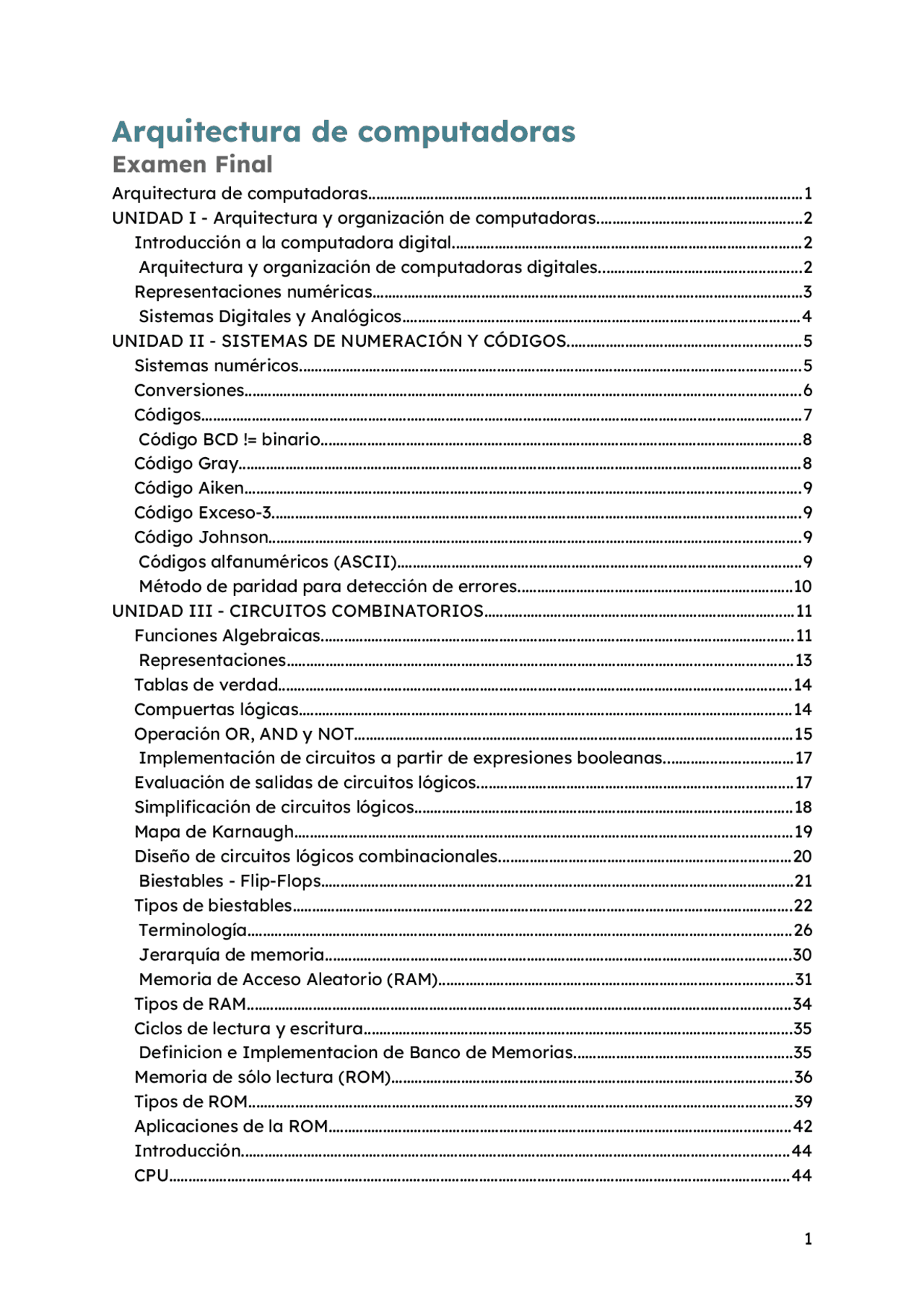 Apunte Final De Arquitectura De Computadoras Apuntes De Arquitectura