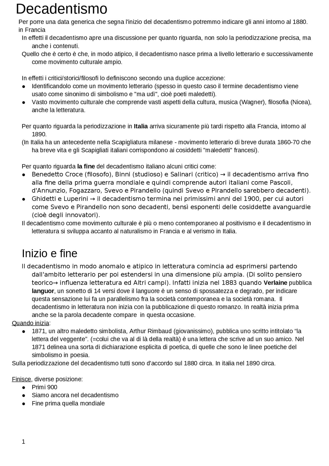 Il Decadentismo Italiano Simbolismo Ed Estetismo Appunti Di Italiano