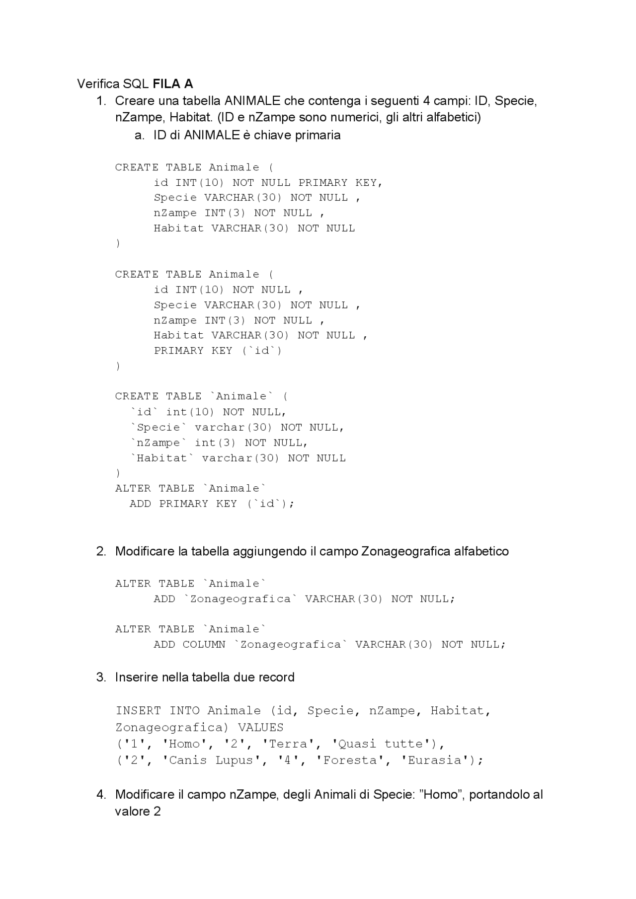 Verifica sql svolta (database relazionali) | Appunti di Database ...