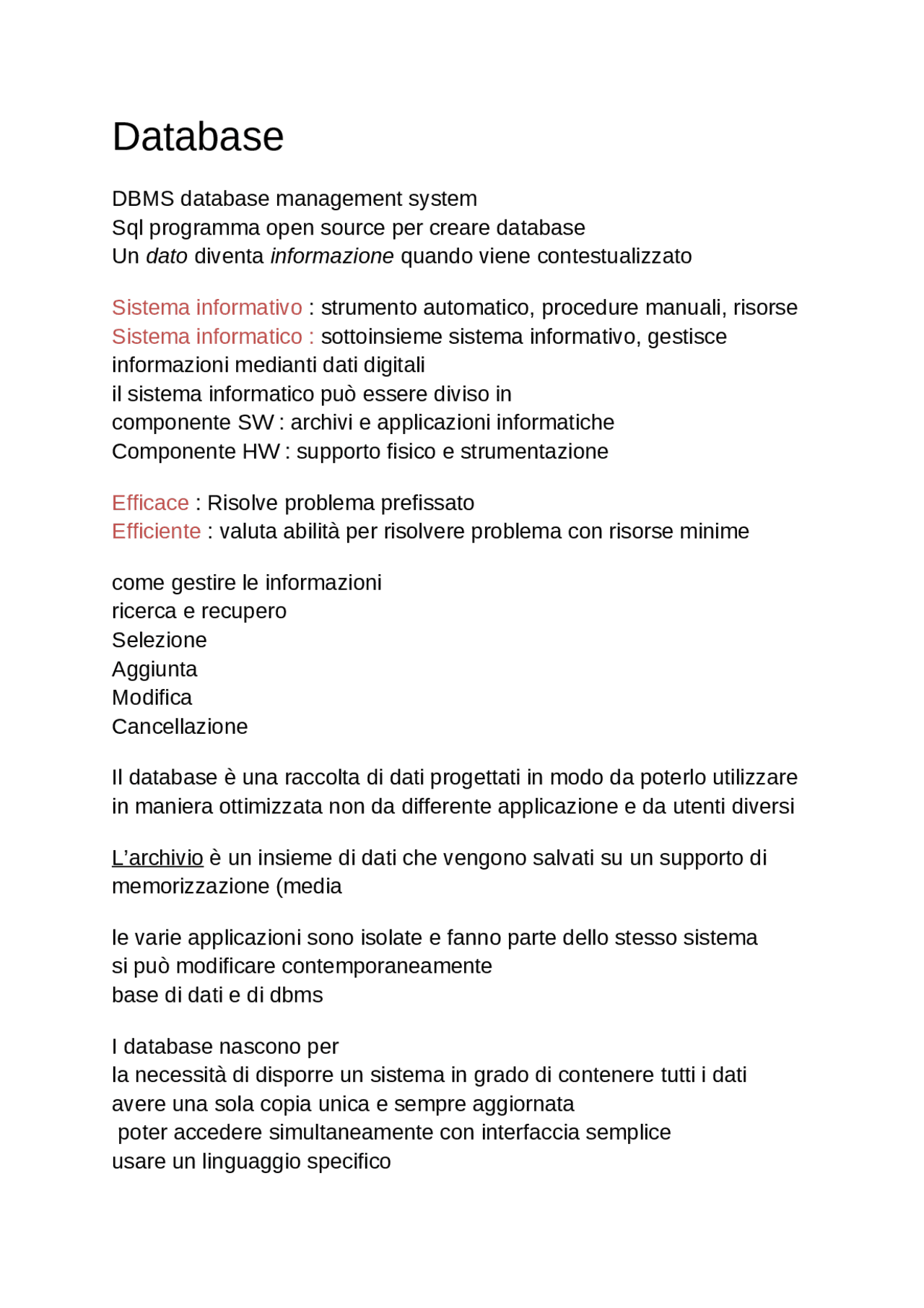 Database Relazionali Dispense Di Database Relazionali Docsity