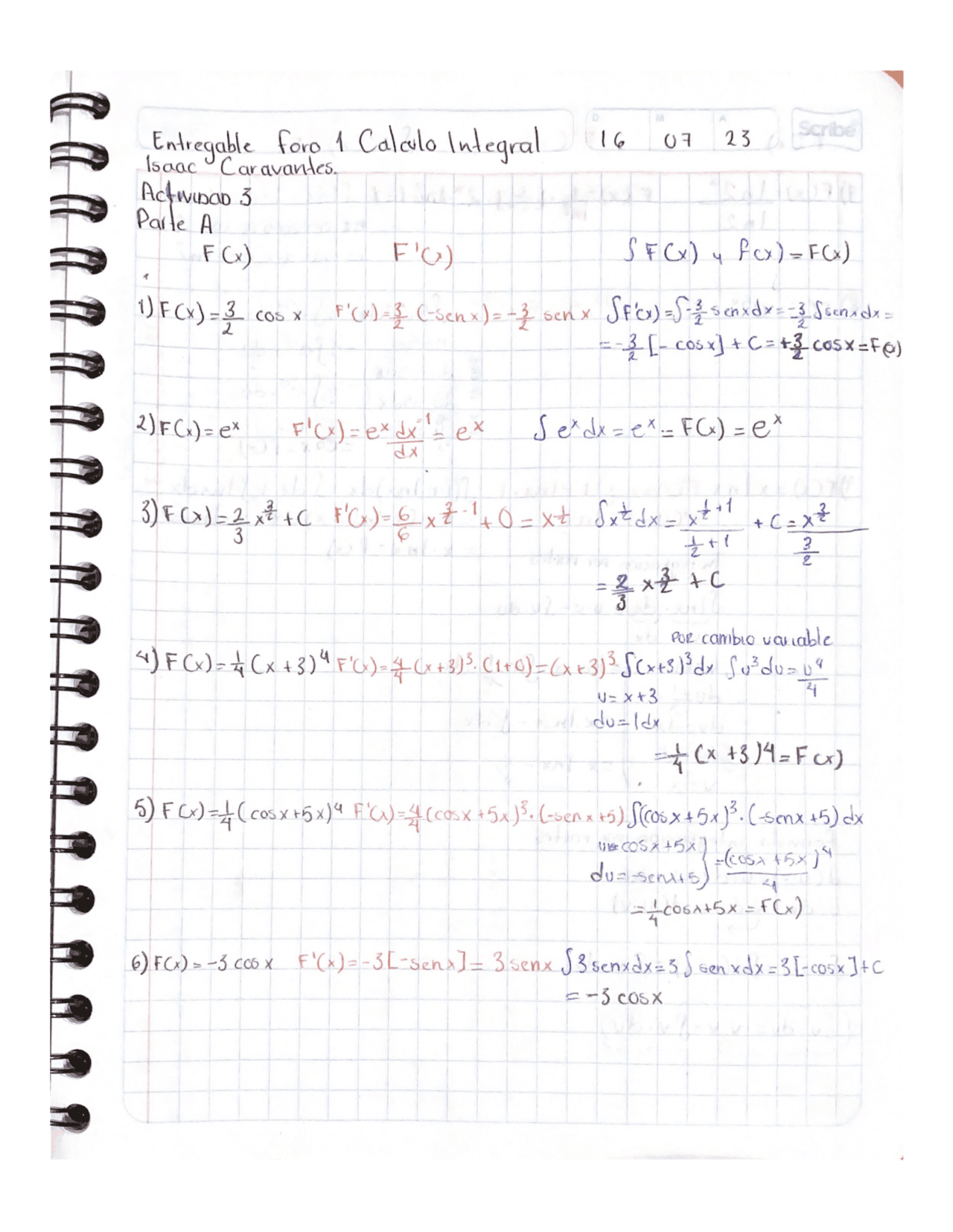 Entregable 1 calculo integral | Ejercicios de Cálculo diferencial y integral | Docsity