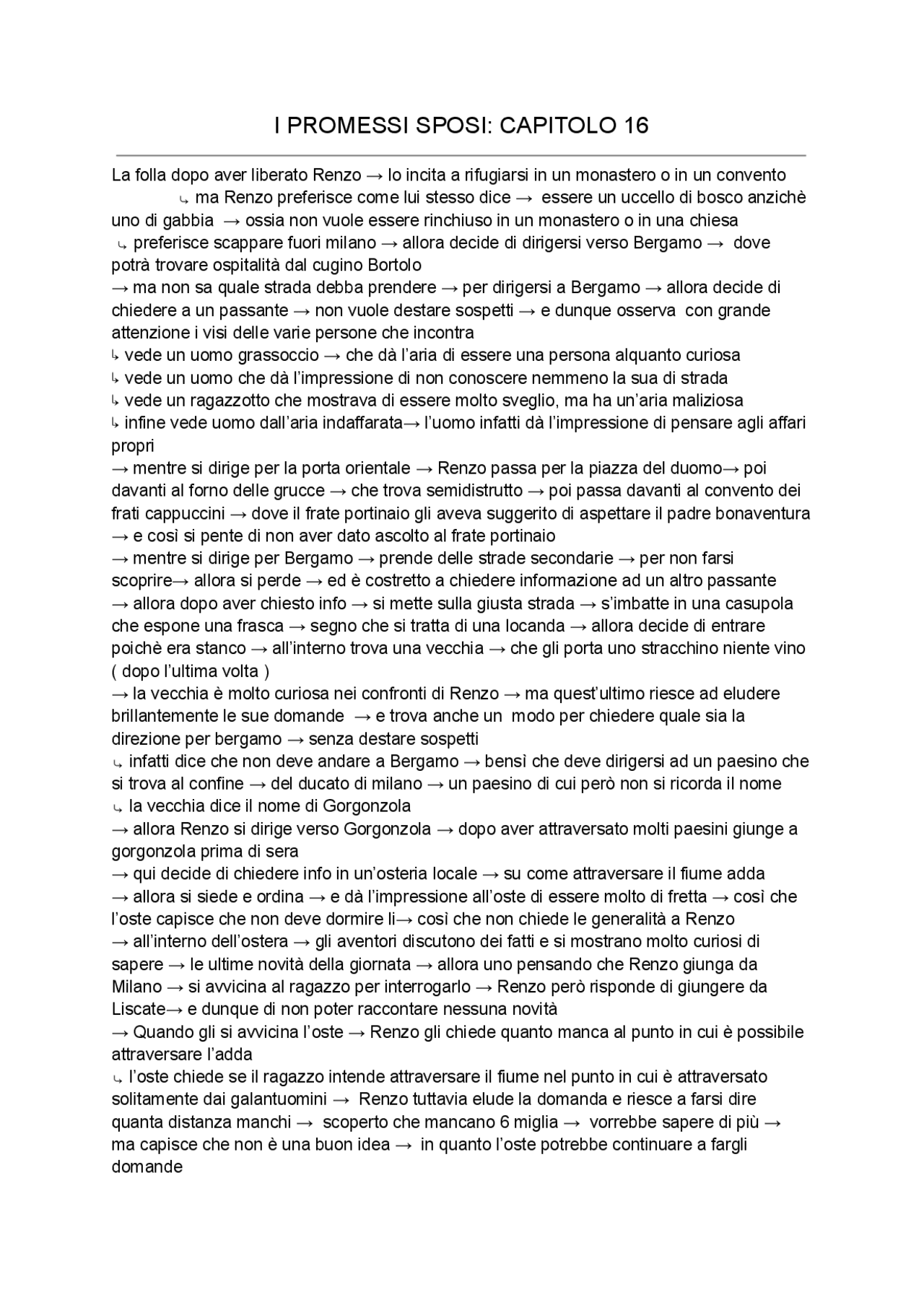 Promessi Sposi Capitoli 16 Appunti Di Italiano Docsity